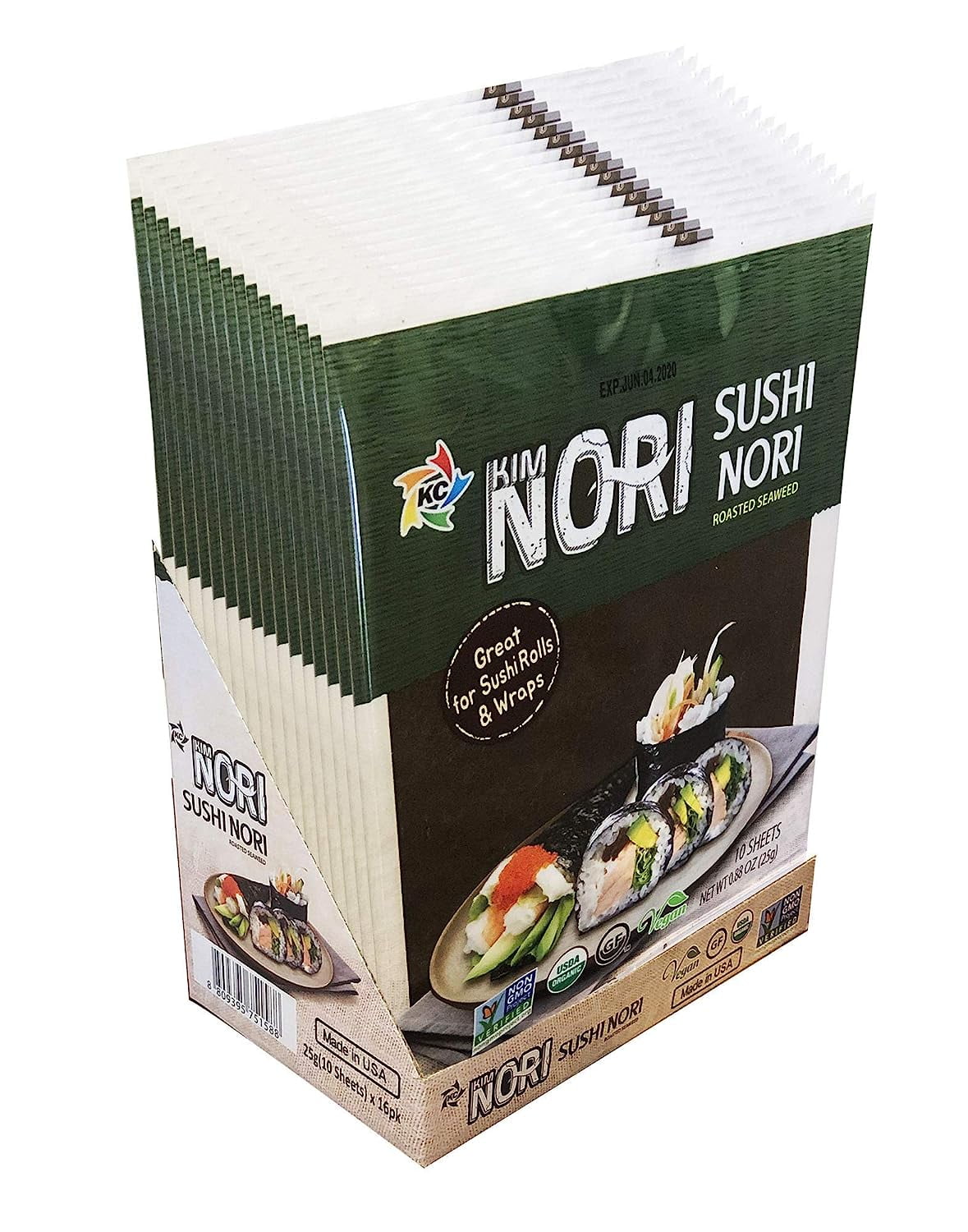Sushi Nori Seaweed Sheets – 30 Full Size USDA Organic Yaki Roasted ...