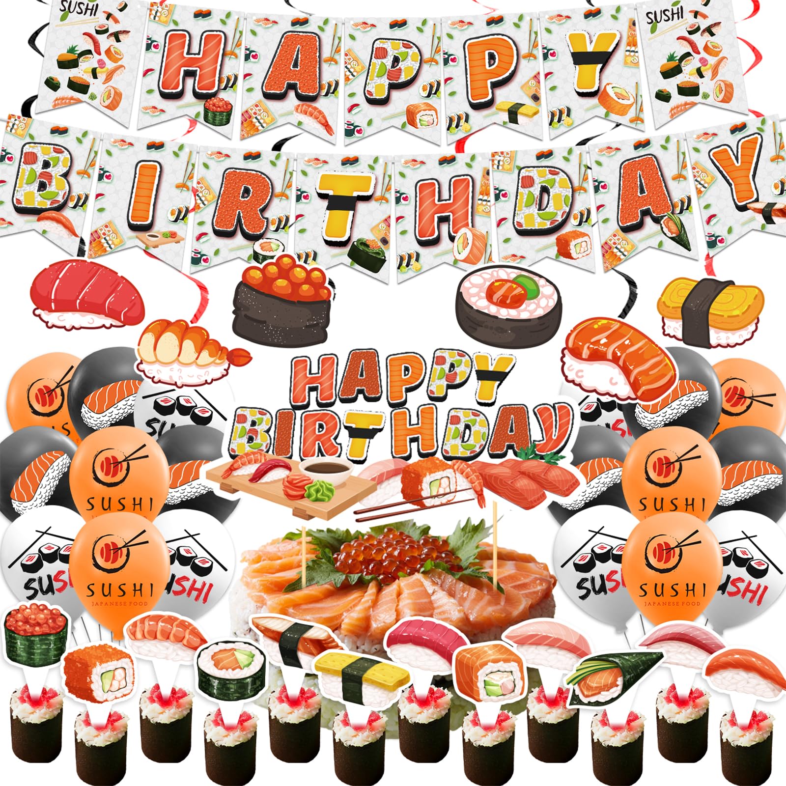 Sushi Party Decorations FEV6 Japanese Birthday Party Decorations ...