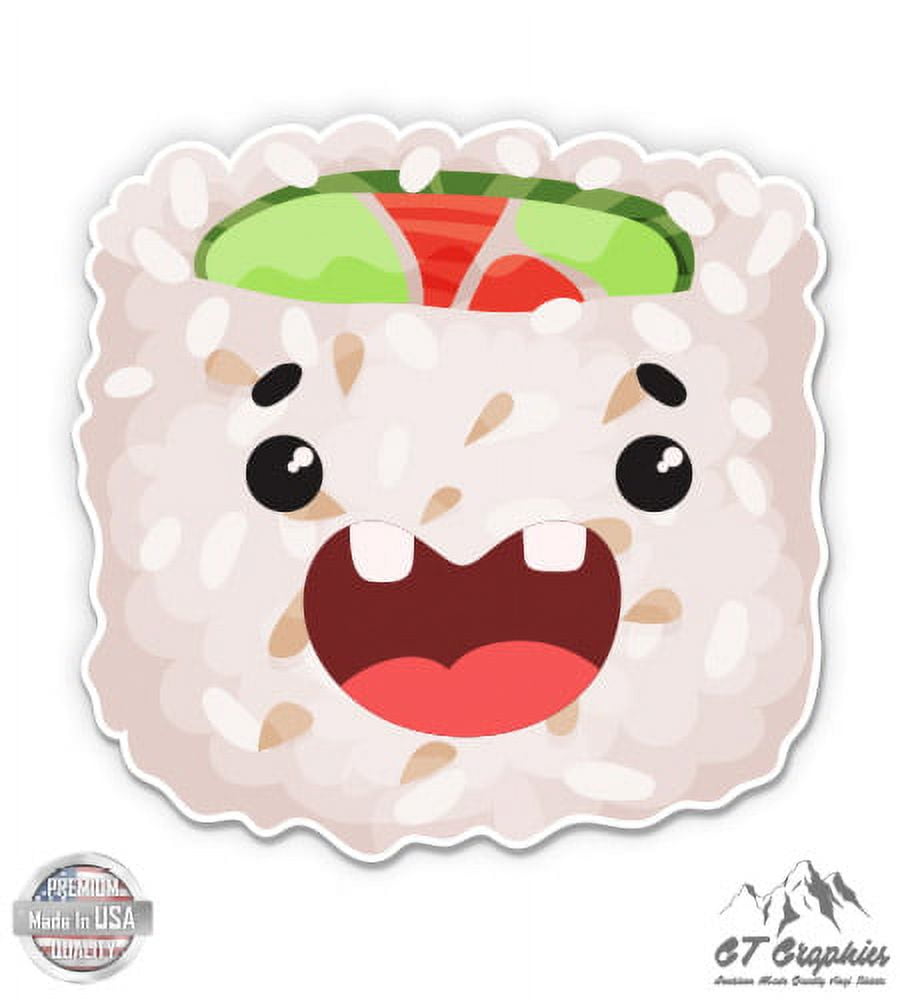 Sushi Roll - 8" Vinyl Sticker - For Car Laptop I-Pad - Waterproof Decal ...