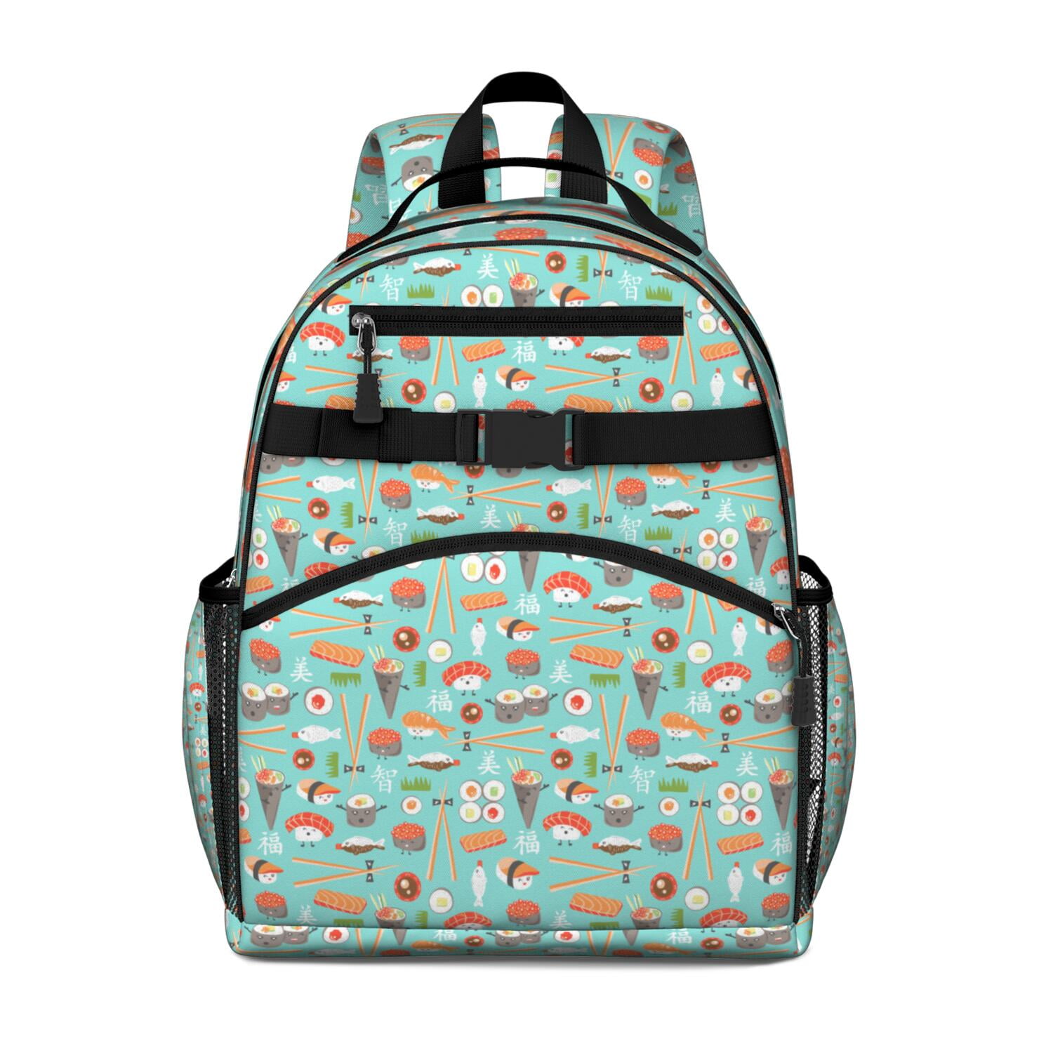 Sushi Roll Inspired School Backpack - Ergonomic Daypack with Waterproof ...