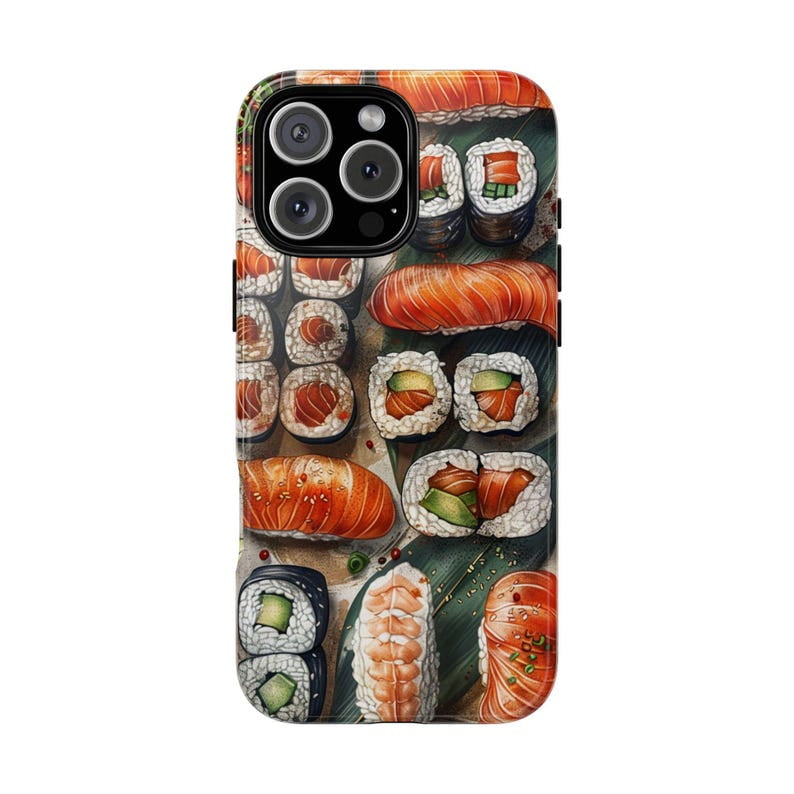 Sushi Roll Sashimi Fish Platter Japanese Food Art with iPhone 17 to 11 ...