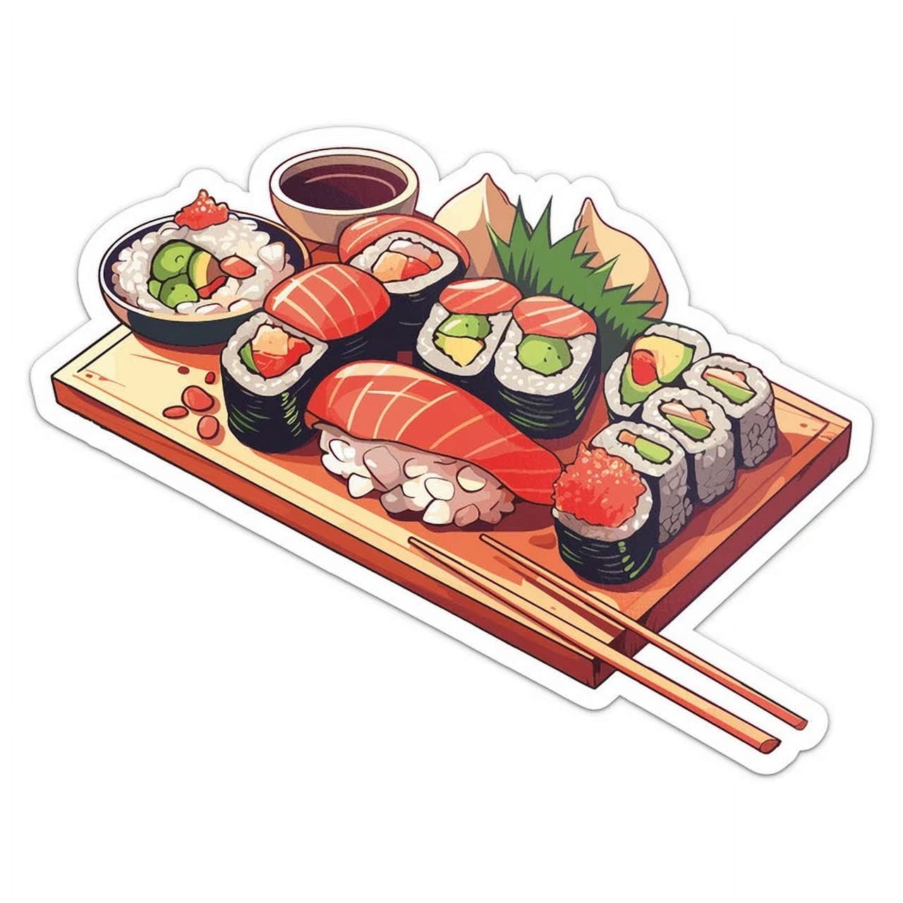 Sushi Set Sticker Phone Decal Water Bottle Stickers Car Decals, Laptop ...