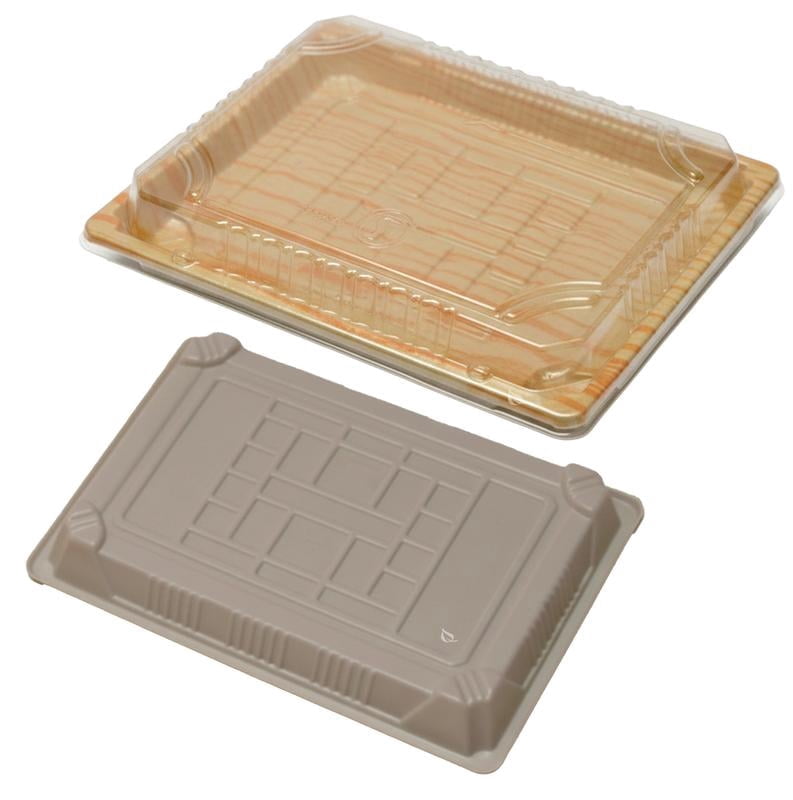 Sushi Takeout Container with Clear Lid 7.375 x 5.125 Inches ...