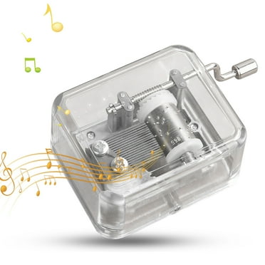 Wood Music Box Mini Vintage Engraved Hand-Operated Musical Box Birthday ...