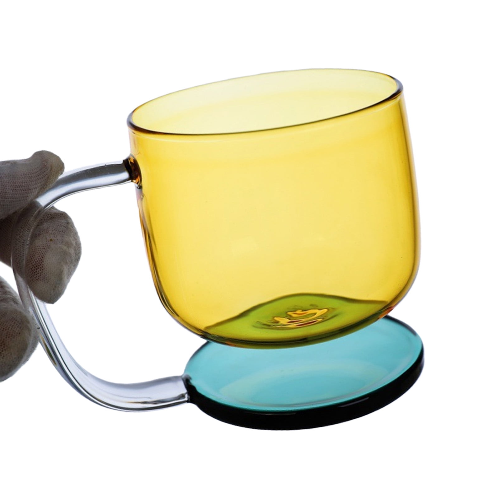 Suspended Borosilicate Glass Cup With Ergonomic Handle and Base Heat ...
