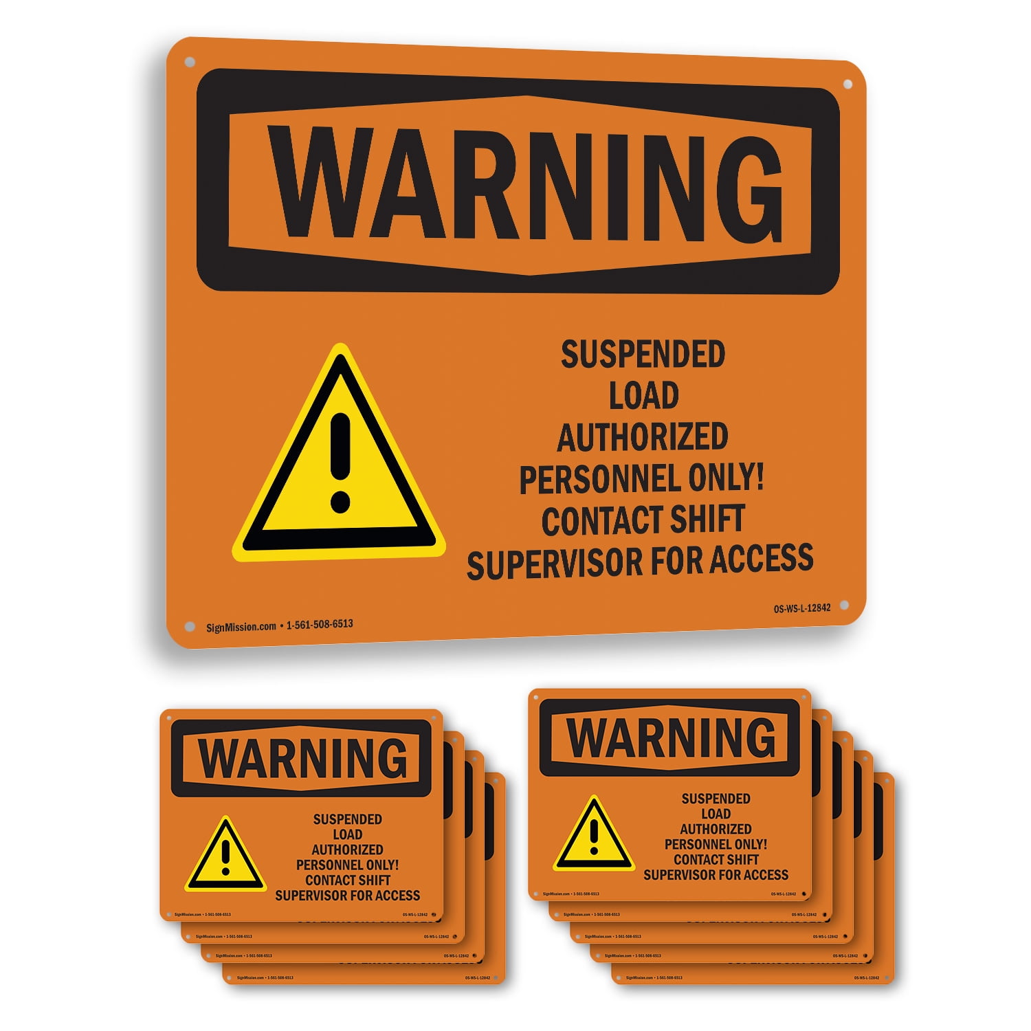 Suspended Load Authorized Personnel Only OSHA WARNING Aluminum Sign 18 ...