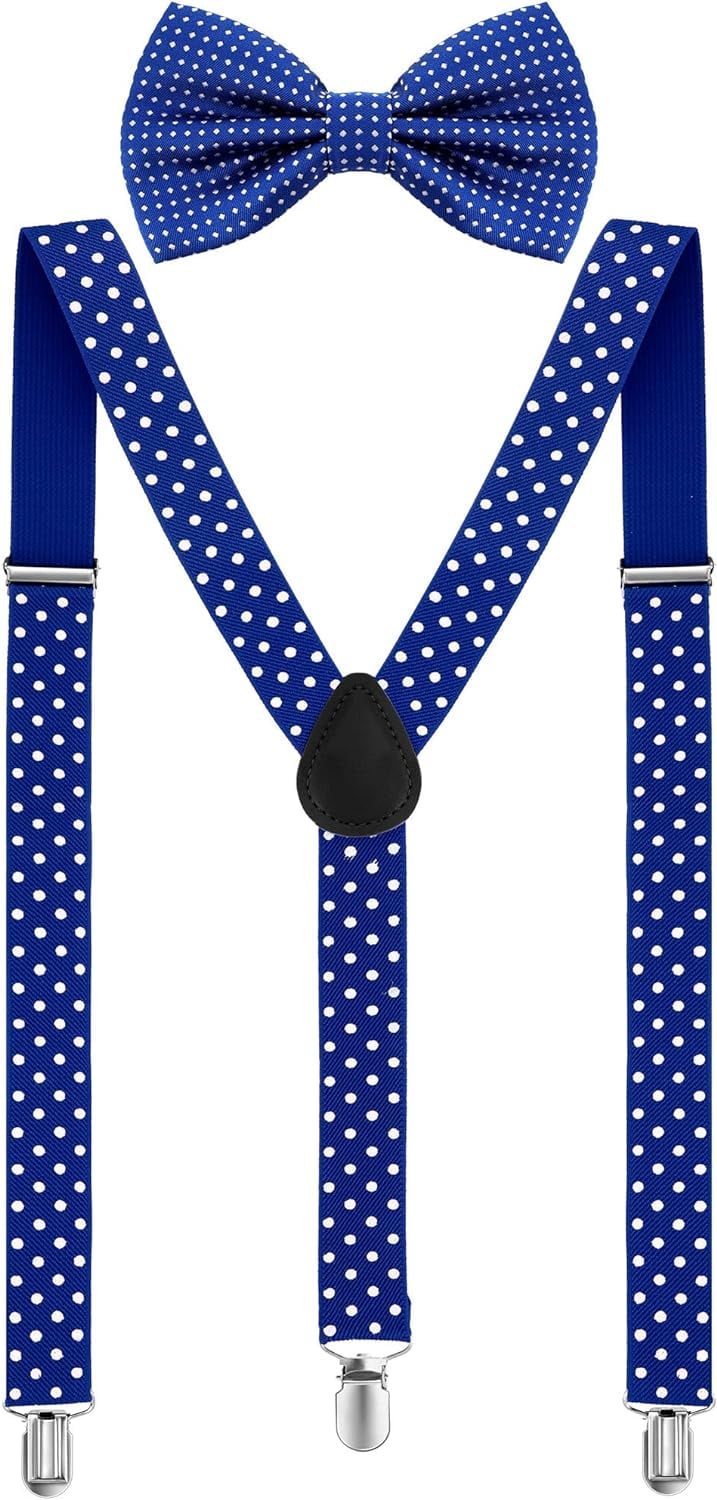 Suspender Bow Tie Set Clip On Y Shape Adjustable Braces, Suspenders ...