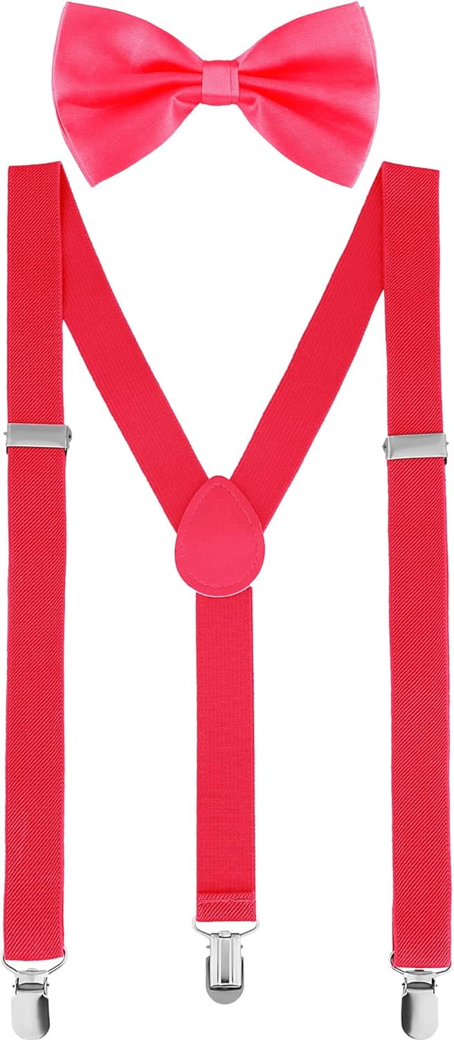 Suspender Bow Tie Set Clip On Y Shape Adjustable Braces, Suspenders ...