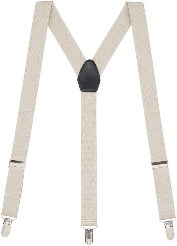 Suspender Store 1 Inch Wide Clip Suspenders Y-BACK - SAND 42" for 5'0 ...