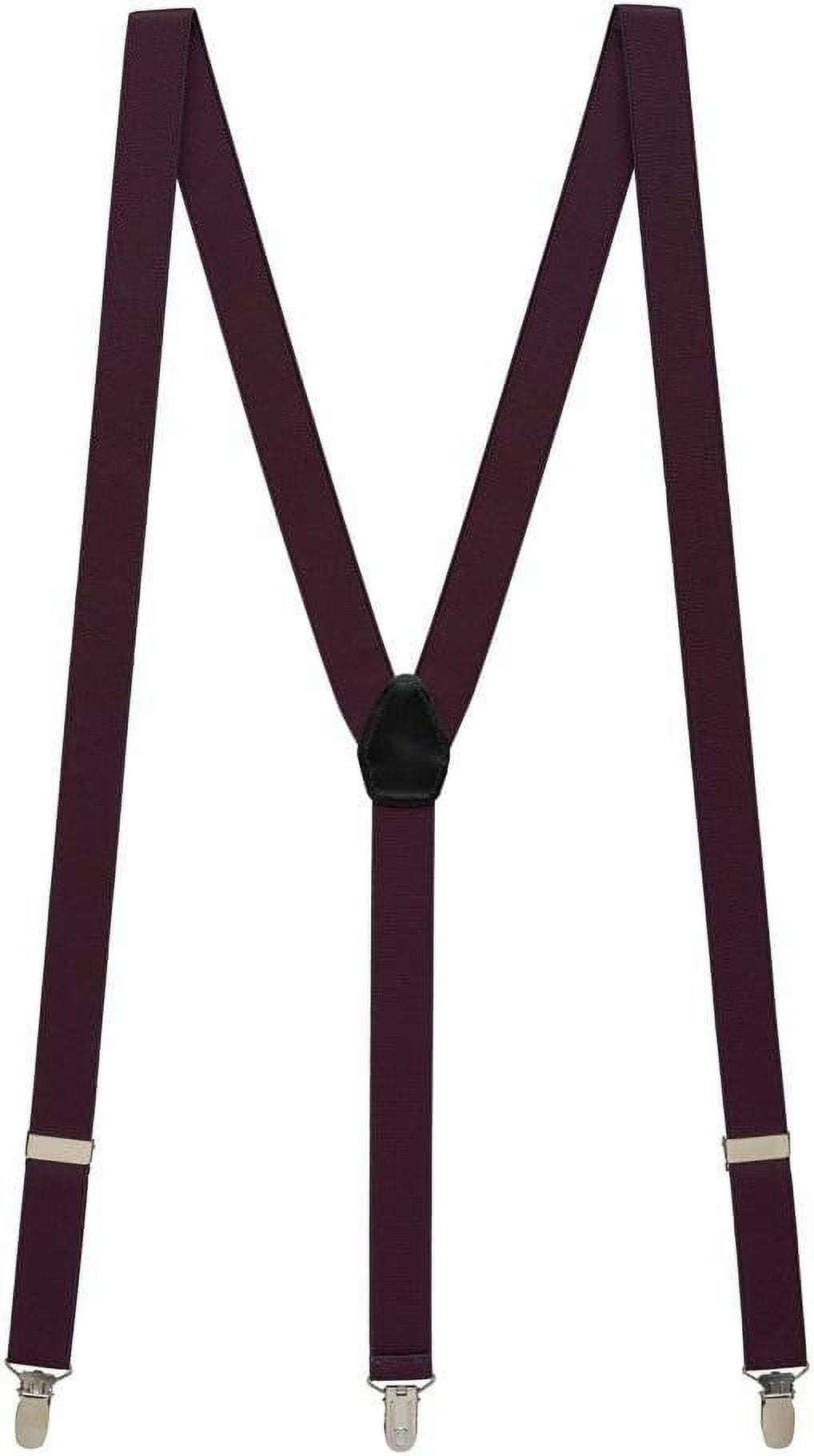 Suspender Store 1 Inch Wide Clip Suspenders Y-Back - EGGPLANT 42" for 5 ...