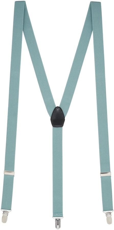 Suspender Store 1 Inch Wide Clip Suspenders Y-Back - SEAFOAM 42" for 5 ...