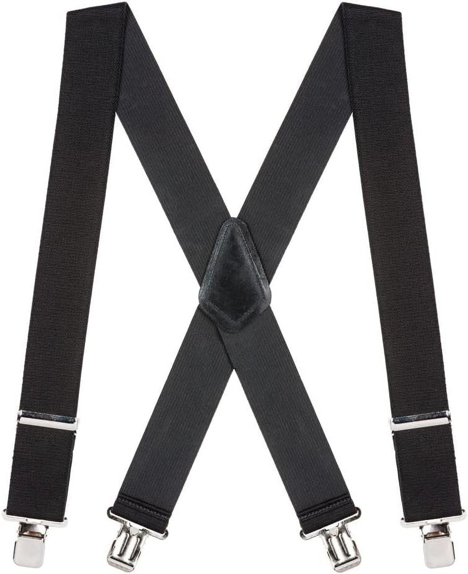 Suspender Store 2 Inch Wide Construction Clip Suspenders - BLACK 42 ...