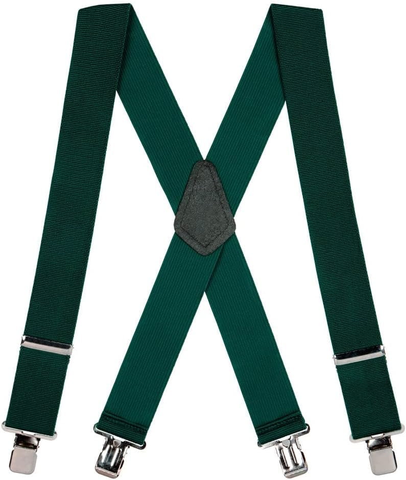 Suspender Store 2 Inch Wide Construction Clip Suspenders - GREEN 54 ...