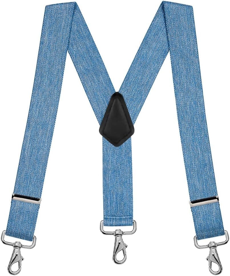 Suspender Store 2 Inch Wide Trigger Snap Suspenders - DENIM 48" for 5'9 ...