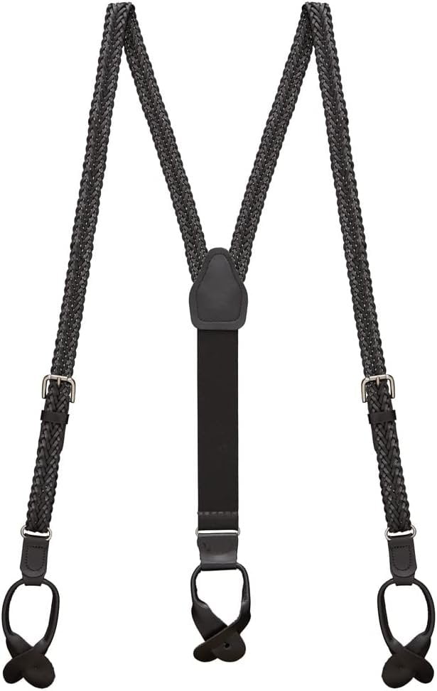 Suspender Store Braided Leather Herringbone Suspenders - 3/4-Inch Wide ...