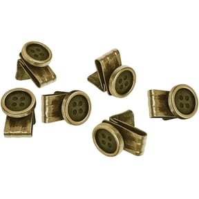 Dritz No-Sew Jean Buttons 11/16" 6/Pkg-Antique Brass - Walmart.com
