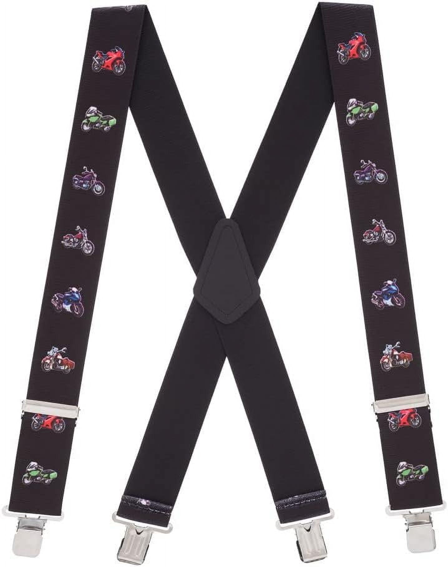 Suspender Store Novelty Motorcycle Design Suspenders - 2-Inch Wide ...