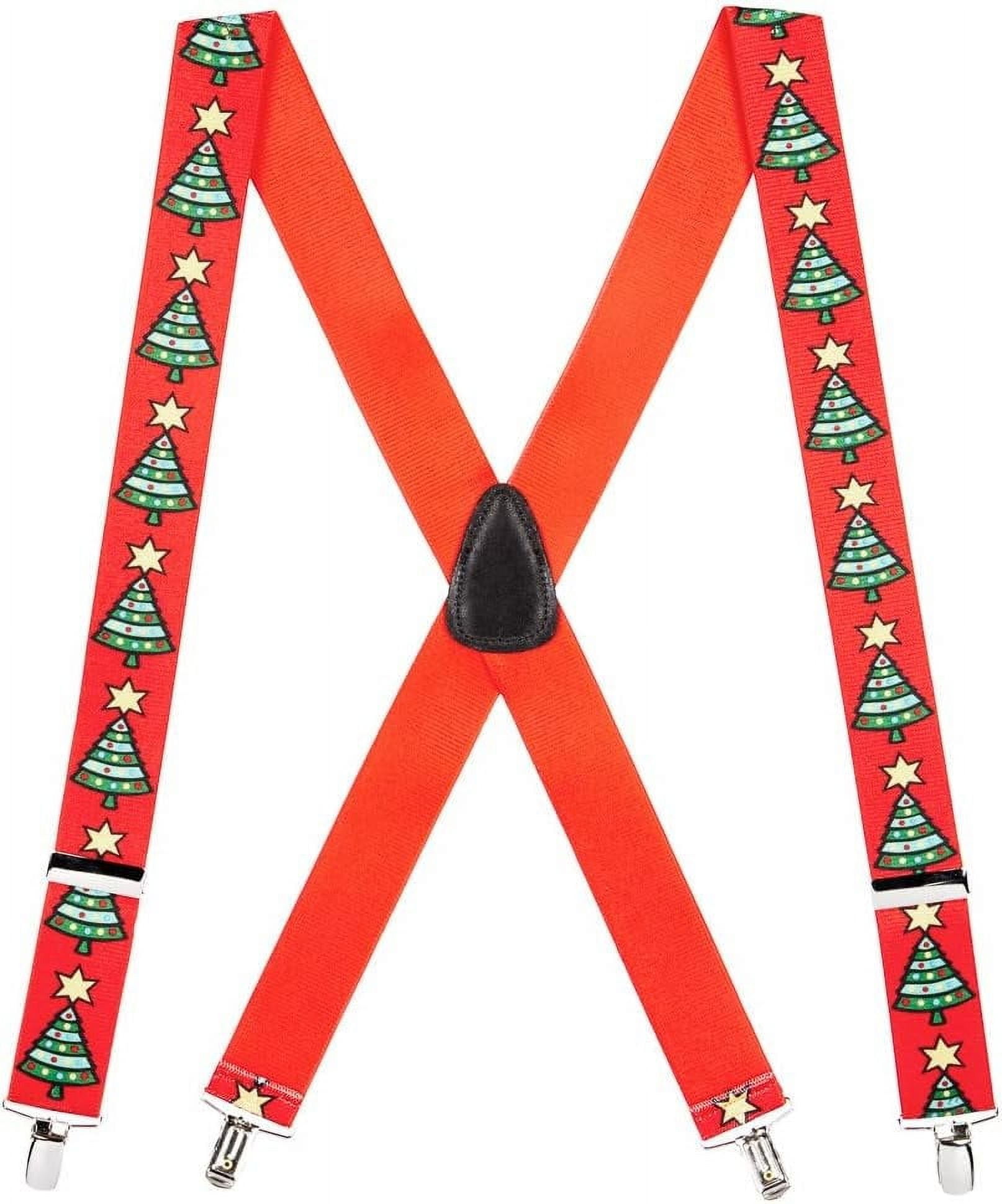SuspenderStore Christmas Tree Suspenders - 1.5 Inch Wide - Clip - 4 ...