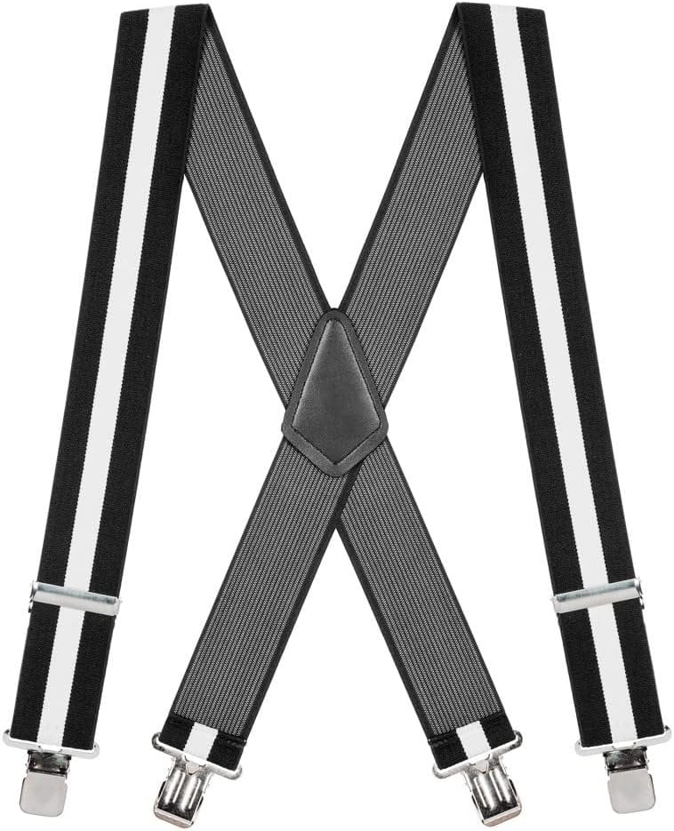 SuspenderStore Classic Solid Color Suspenders - 2-Inch Wide Elastic ...