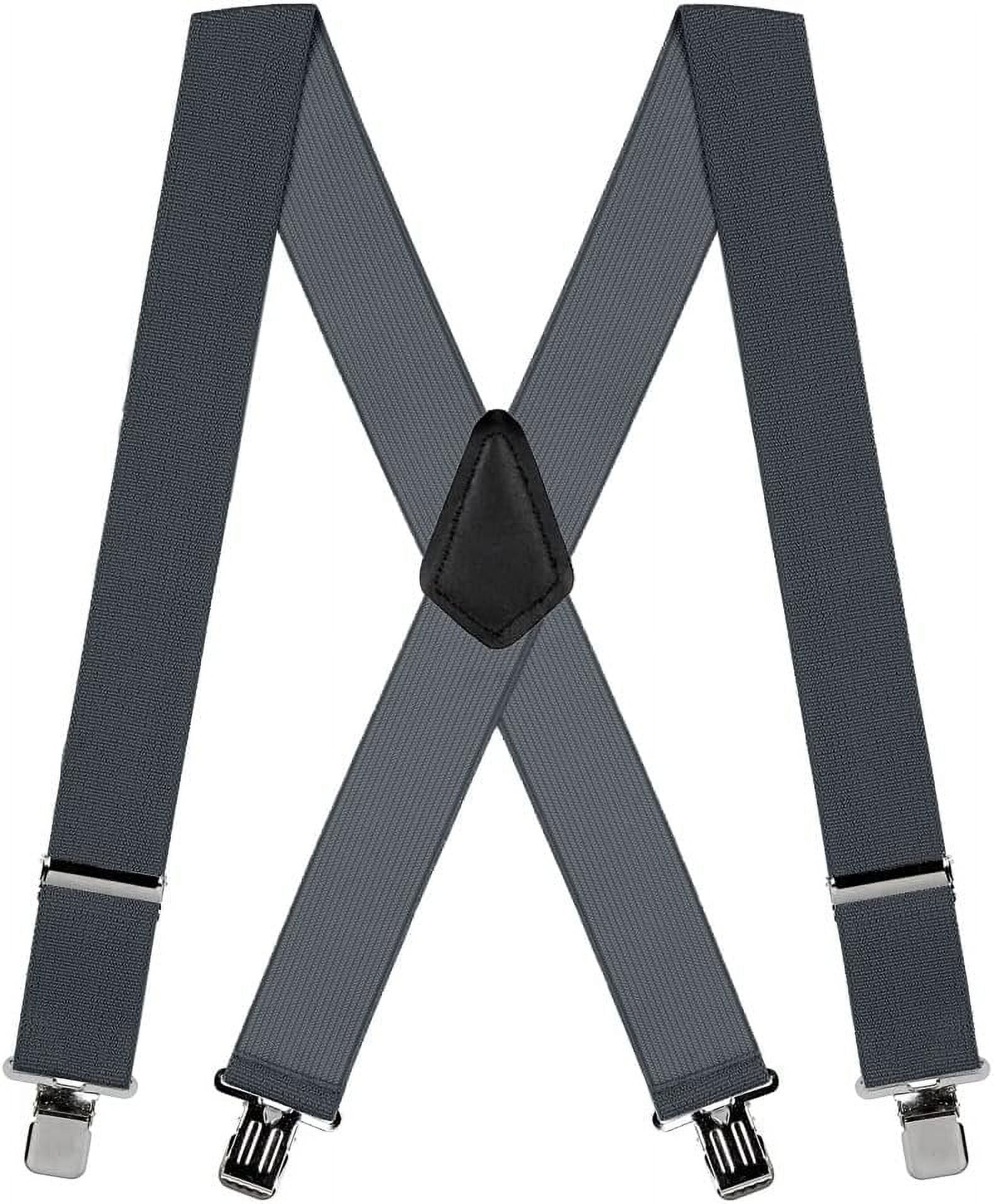 SuspenderStore Classic Solid Color Suspenders - 2-Inch Wide Elastic ...