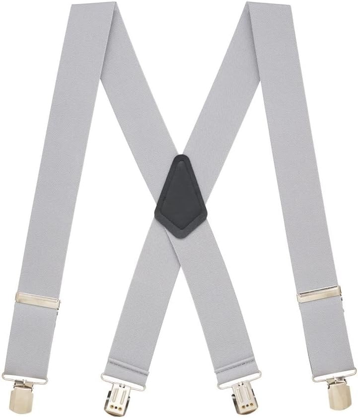 SuspenderStore Classic Solid Color Suspenders - 2-Inch Wide Elastic ...