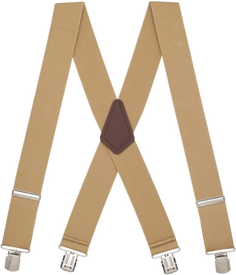 SuspenderStore Classic Solid Color Suspenders - 2-Inch Wide Elastic ...