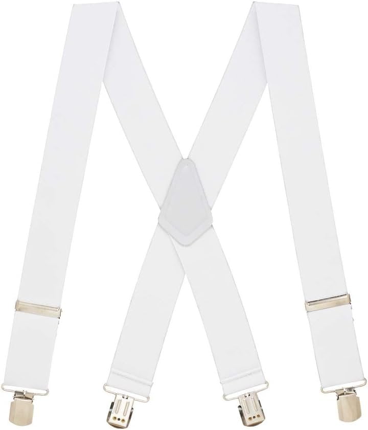 SuspenderStore Classic Solid Color Suspenders - 2-Inch Wide Elastic ...