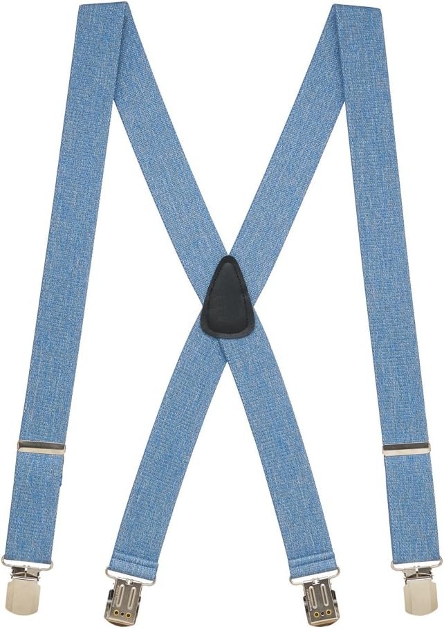 SuspenderStore Denim Suspenders - 1.5-Inch Wide Elastic - Small Pin ...