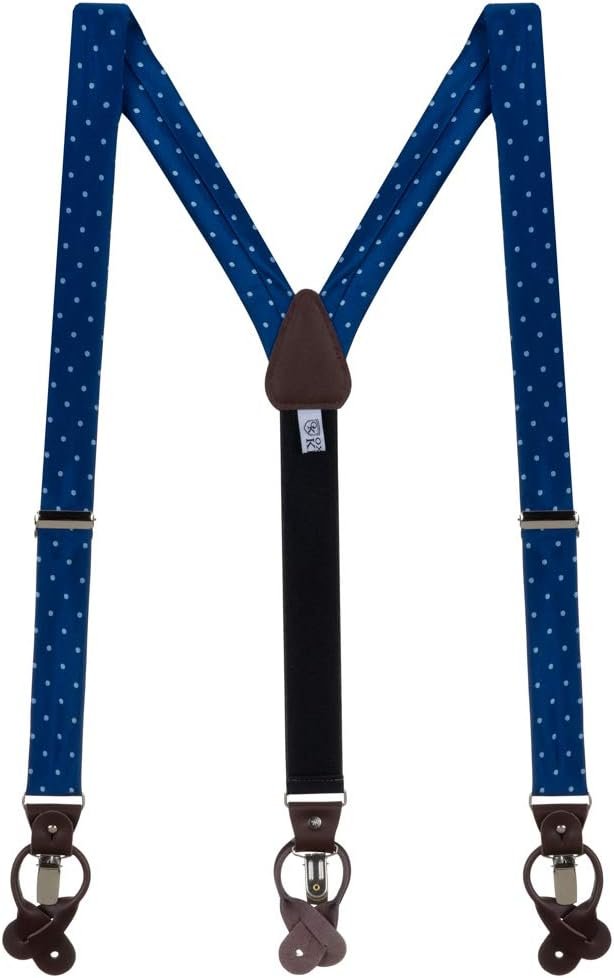 SuspenderStore Dressy Polka Dot Suspenders - Convertible End Button ...