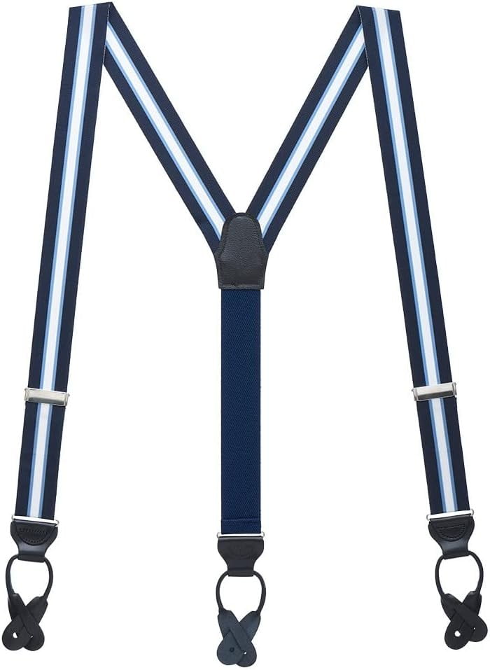 SuspenderStore Dressy Striped Grosgrain Suspenders- 1.38-Inch Wide ...