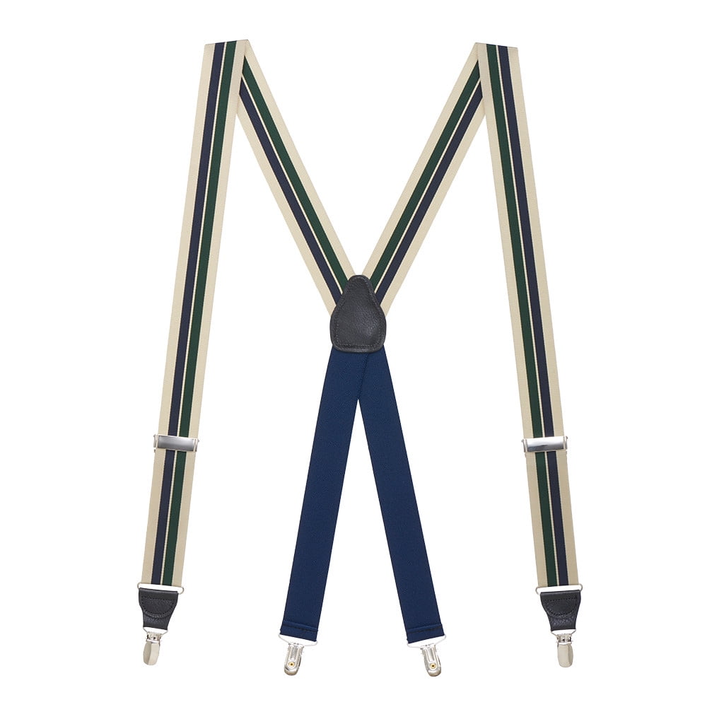 SuspenderStore Dressy Striped Grosgrain Suspenders- 1.38-Inch Wide ...