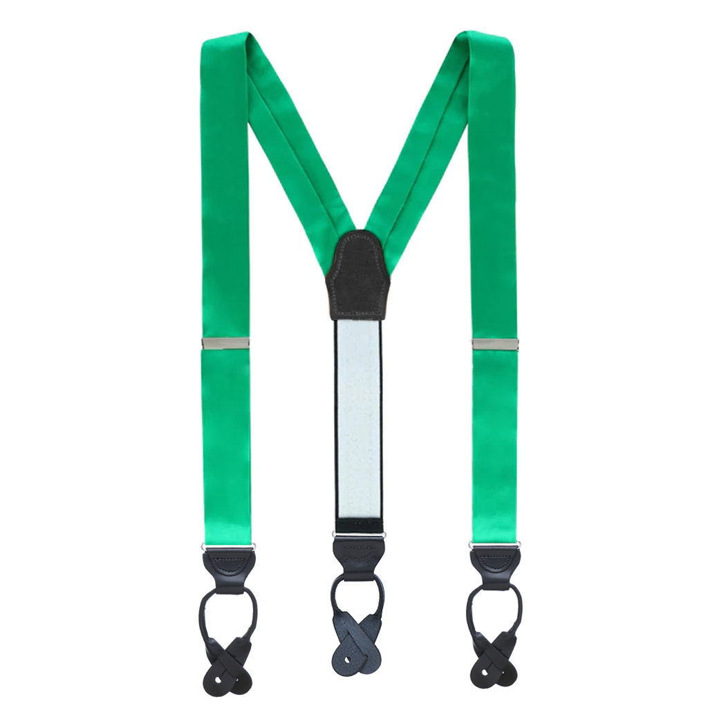 SuspenderStore Elegant Silk Suspenders - 1.38-Inch Wide - Button - 14 ...