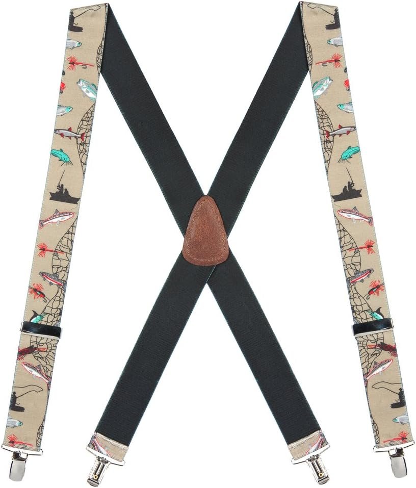 SuspenderStore Fisherman Suspenders - 1.5 Inch Wide Elastic - Clip - 3 ...