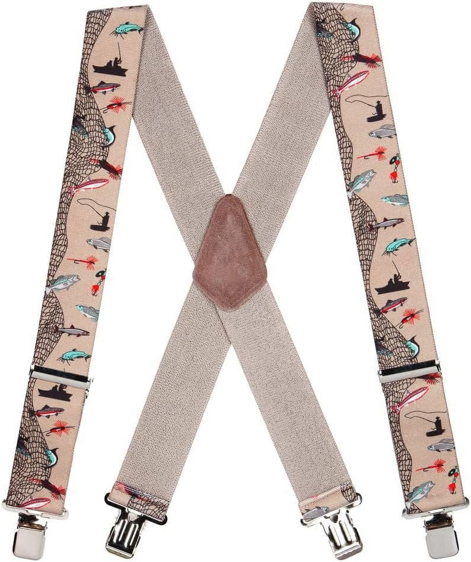 SuspenderStore Fisherman Suspenders - 2-Inch Wide Elastic - Gator Clip ...