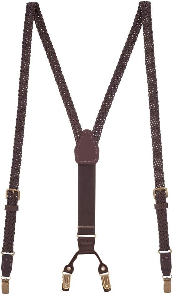 Suspender Store Herringbone Braided Leather Suspenders - 3/4-Inch Wide ...