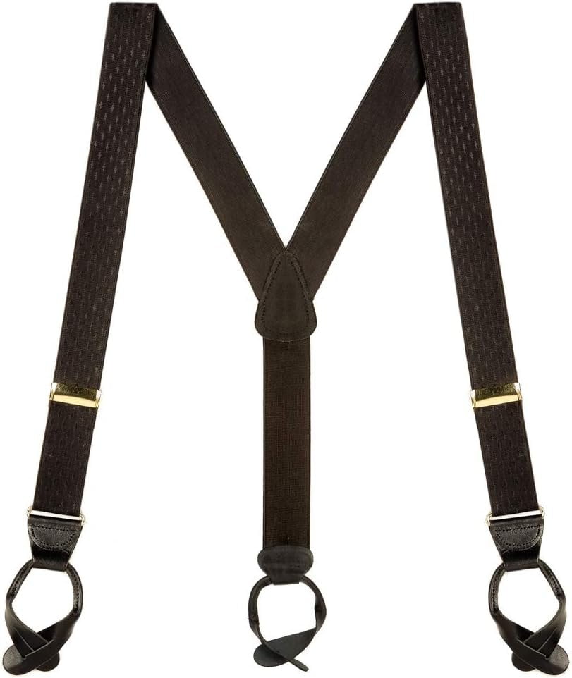 Suspender Store Mens Jacquard Petite Diamonds Suspenders - Button Black ...