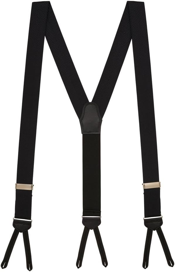 SuspenderStore Jacquard Silk Pin Dot Suspenders - 1.38-Inch Wide ...