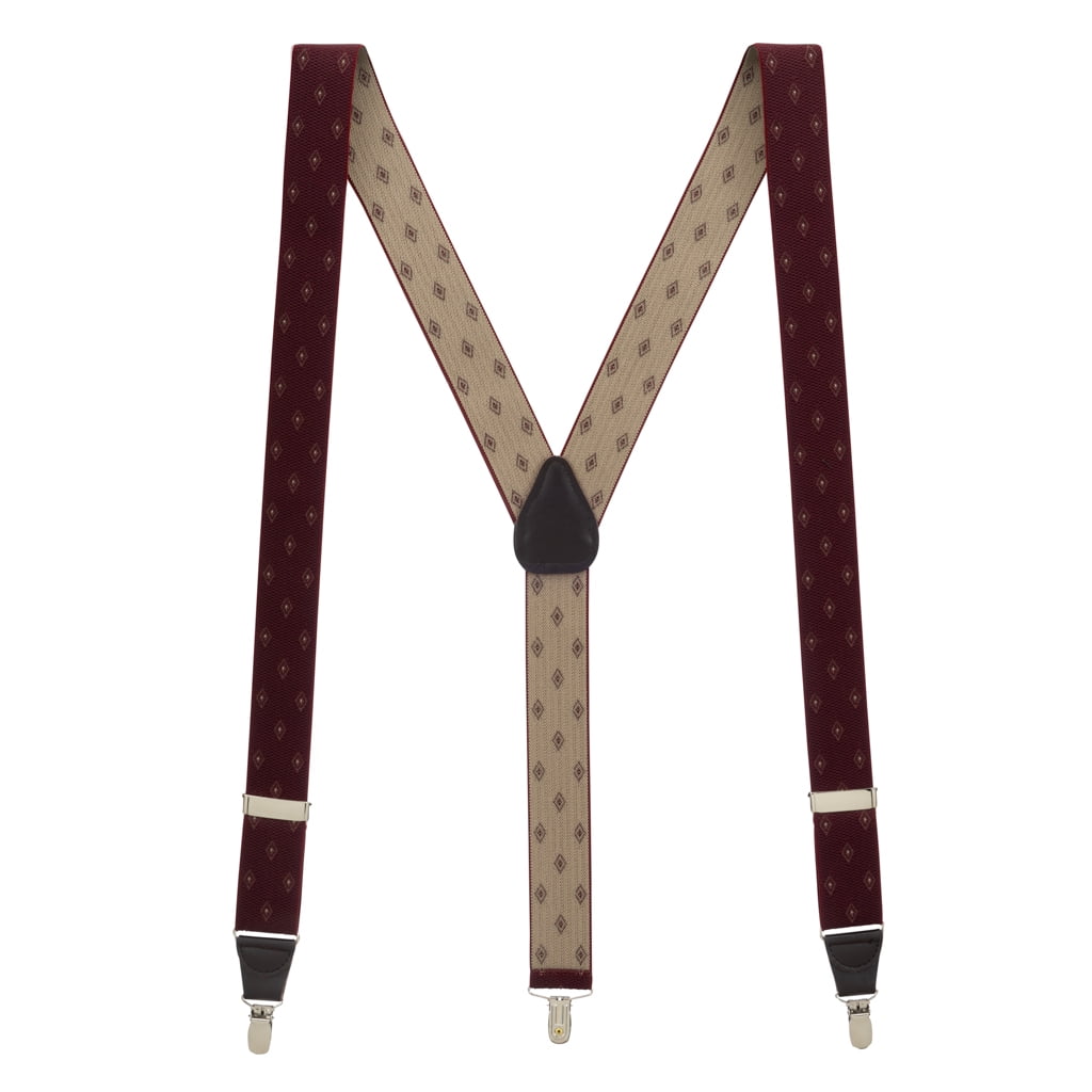 SuspenderStore Jacquard Woven Diamond Suspenders - 1.38-Inch Wide ...