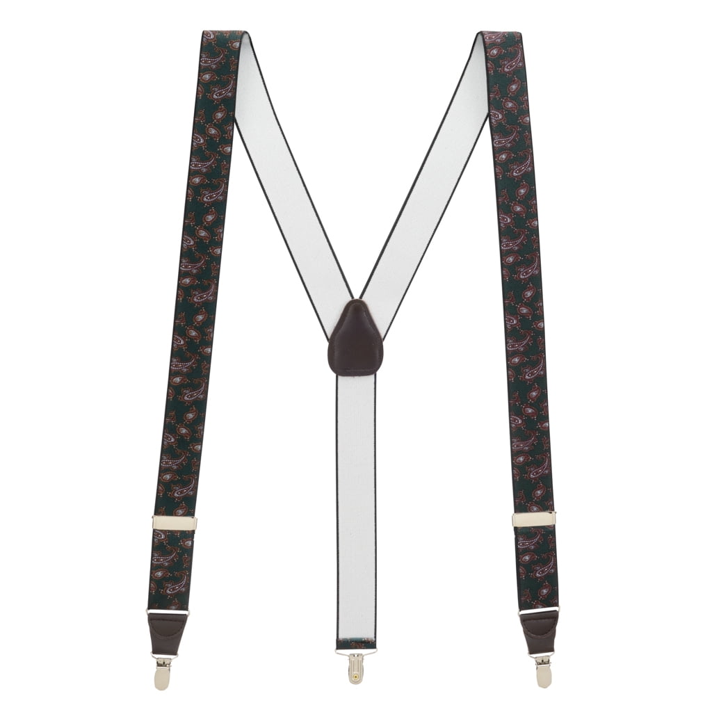 SuspenderStore Paisley Suspenders - 1.38-Inch Wide Elastic - CLIP - 4 ...