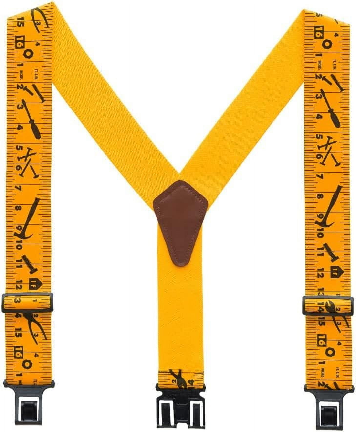 SuspenderStore Perry 2-Inch Wide Tape Measure Suspenders - Belt Clip ...
