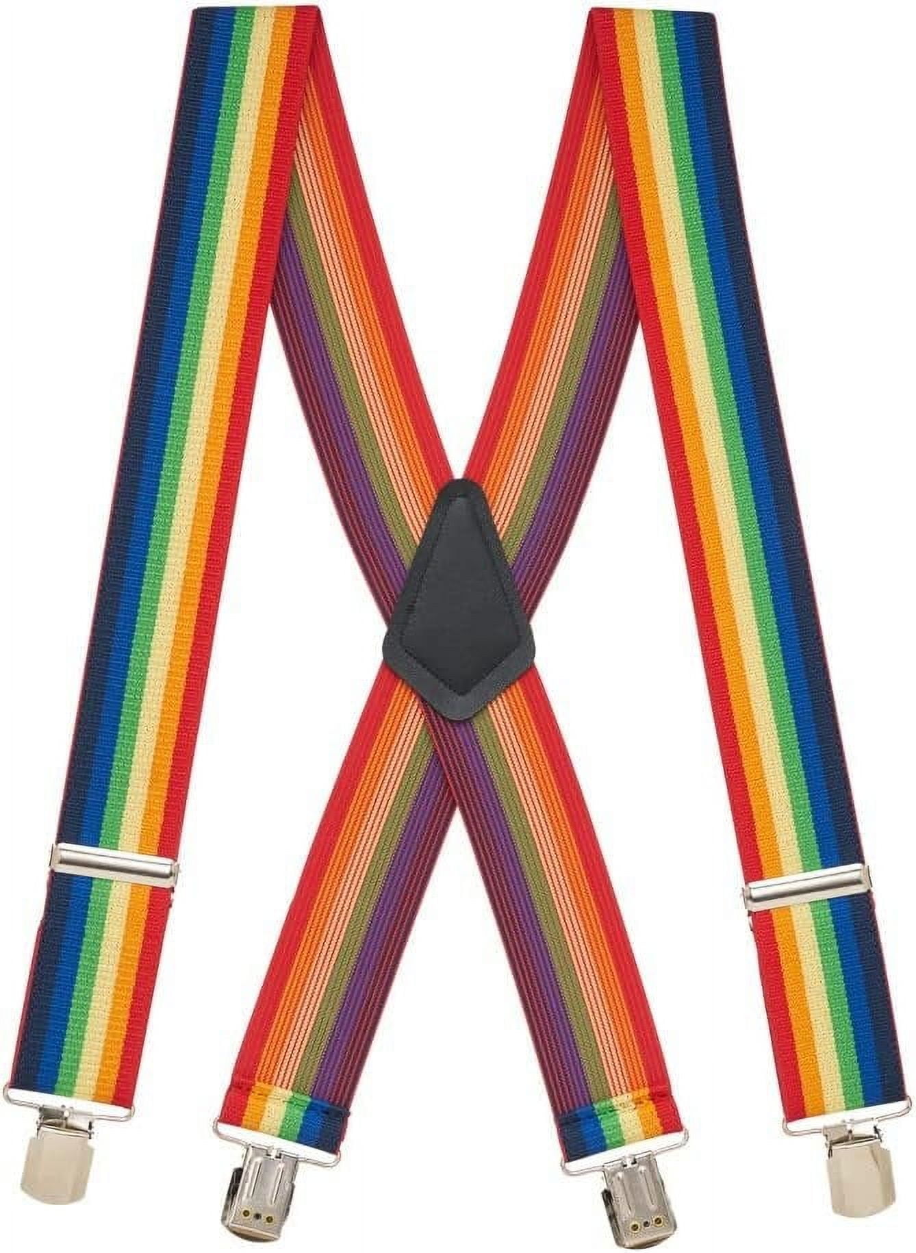 SuspenderStore Rainbow 2-Inch Wide Pin Clip Suspenders - Walmart.com