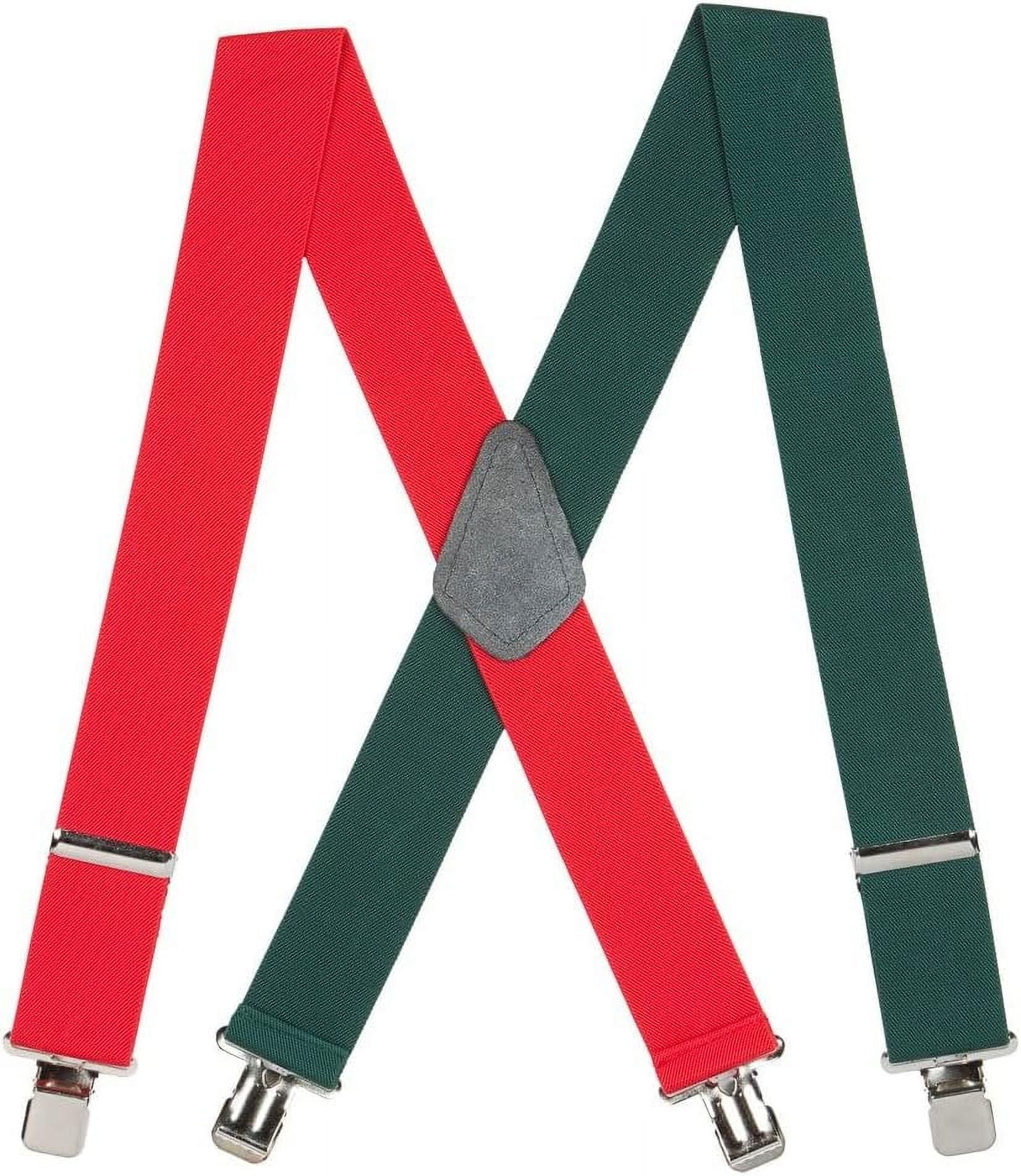 SuspenderStore Red/Green Suspenders - 2 Inch Wide - Clip - 4 Sizes ...
