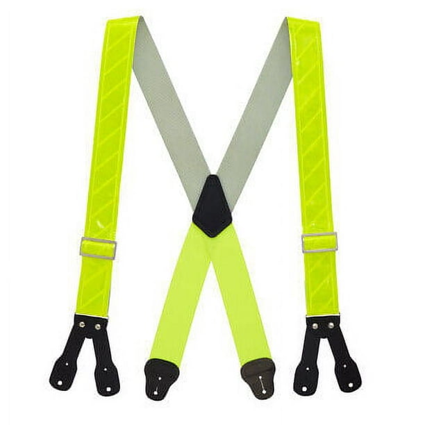 SuspenderStore Reflective Logger Suspenders - 2-Inch Wide - Button - 4 ...