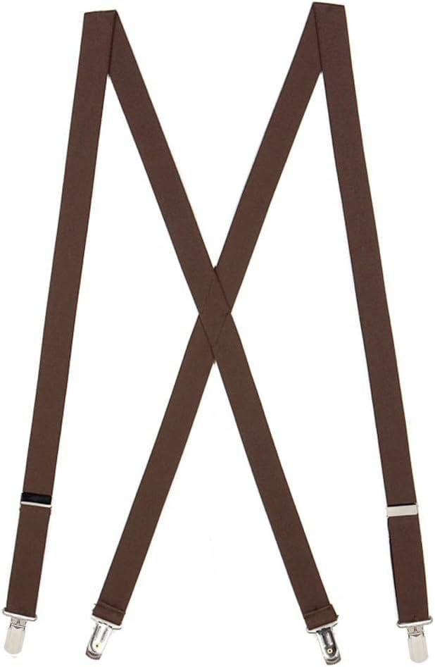 SuspenderStore Solid 1-Inch Elastic Suspenders - Small Pin Clip - Many ...