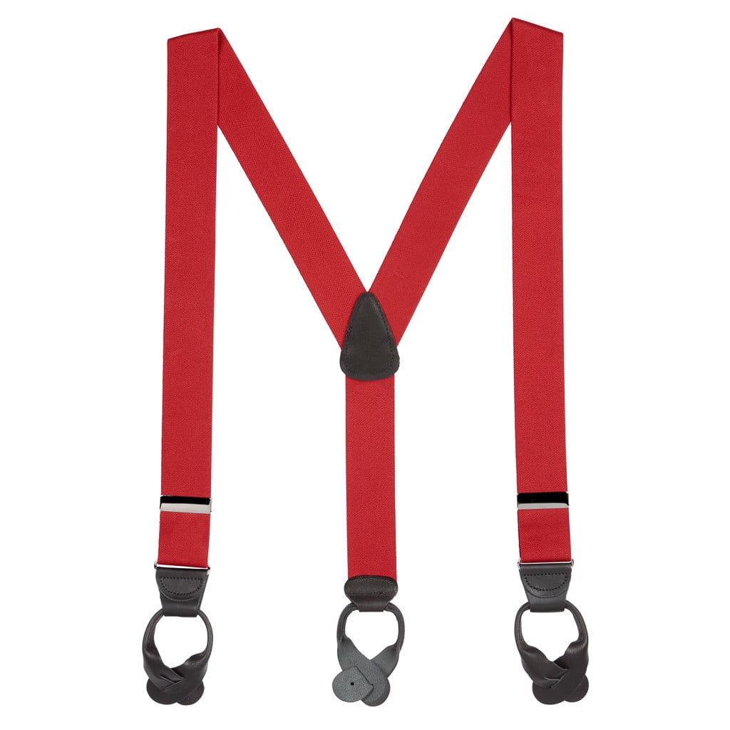SuspenderStore Solid Color Suspenders - 1.5-Inch Wide Elastic - Button ...