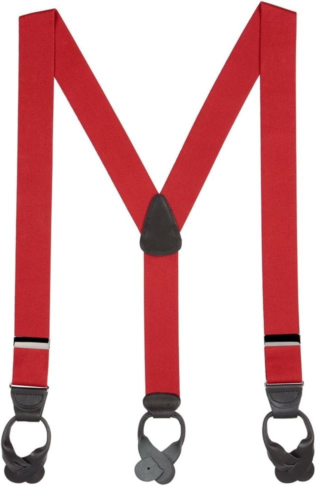 SuspenderStore Solid Color Suspenders - 1.5-Inch Wide Elastic - Button ...
