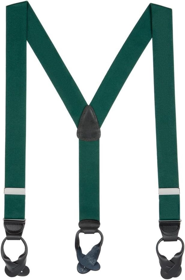 SuspenderStore Solid Color Suspenders - 1.5-Inch Wide Elastic - Button ...