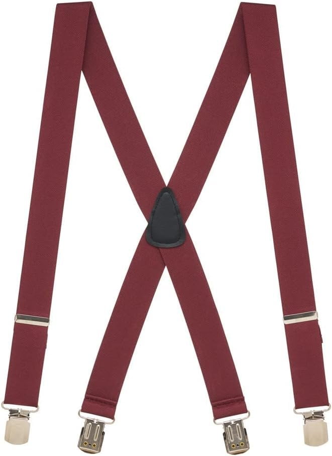 SuspenderStore Solid Color Suspenders -1.5-Inch Wide Elastic - Pin Clip ...