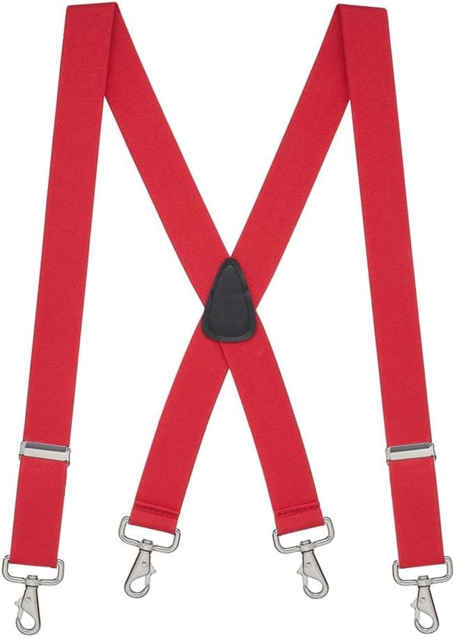 SuspenderStore Solid Color Suspenders -1.5-Inch Wide Elastic - Pin Clip ...