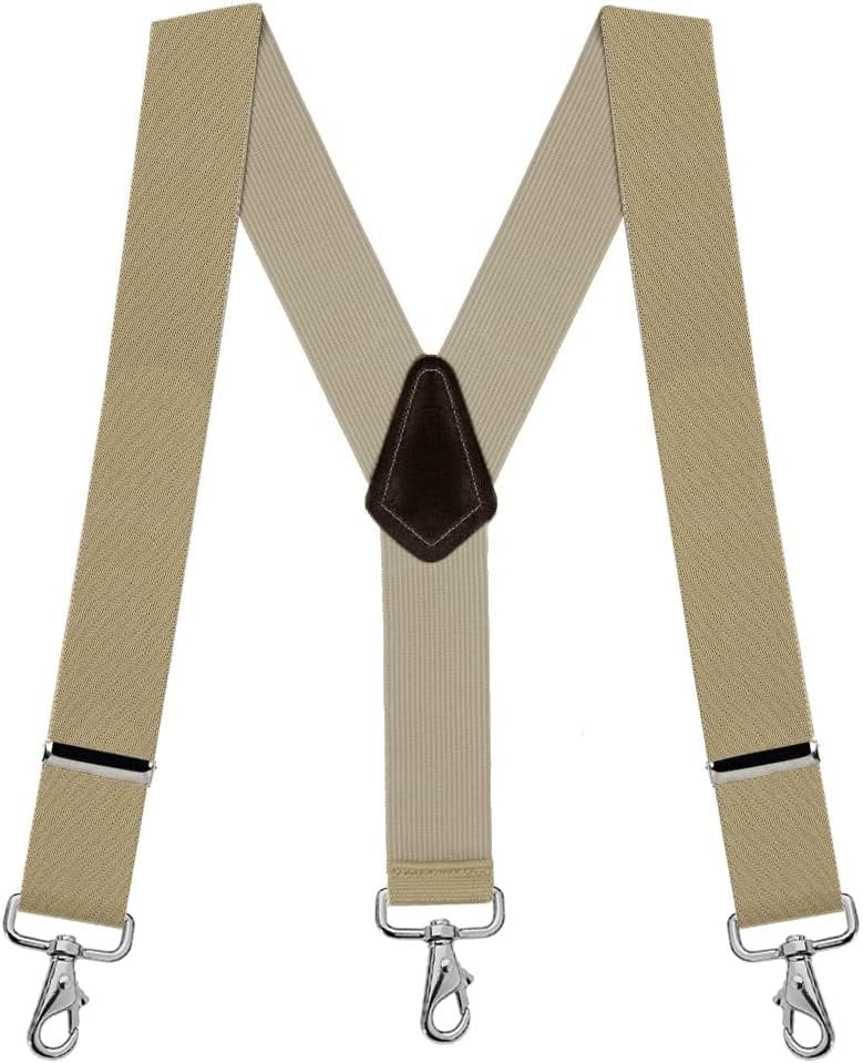 Suspender Store 2 Inch Wide Trigger Snap Suspenders - TAN 48" for 5'9 ...